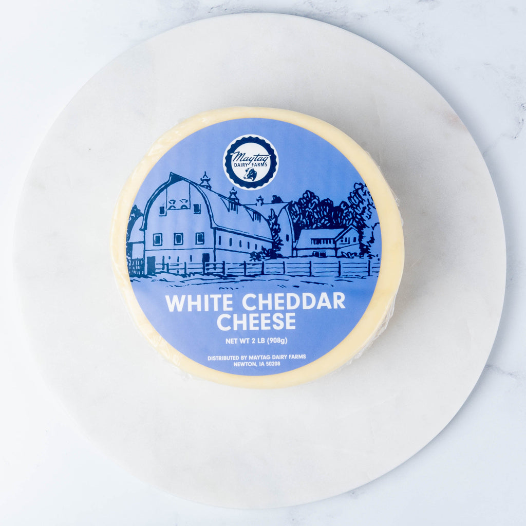 2 Lb. Maytag Blue Cheese Wheel & 2 Lb. Maytag White Cheddar Wheel ...
